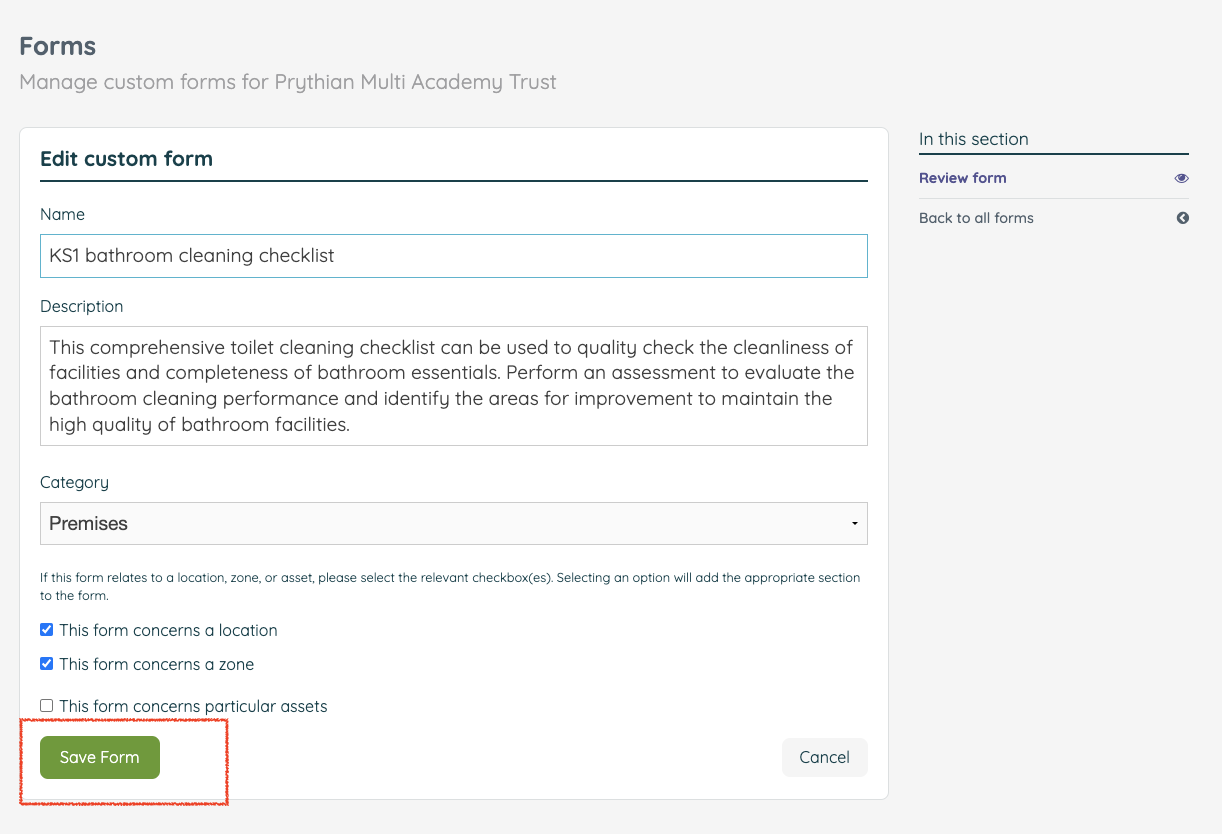 Can I edit an iAM form?