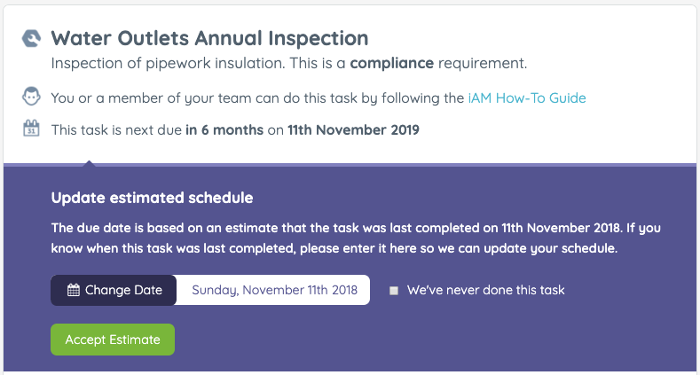 How do I update the estimated completion date for a task?