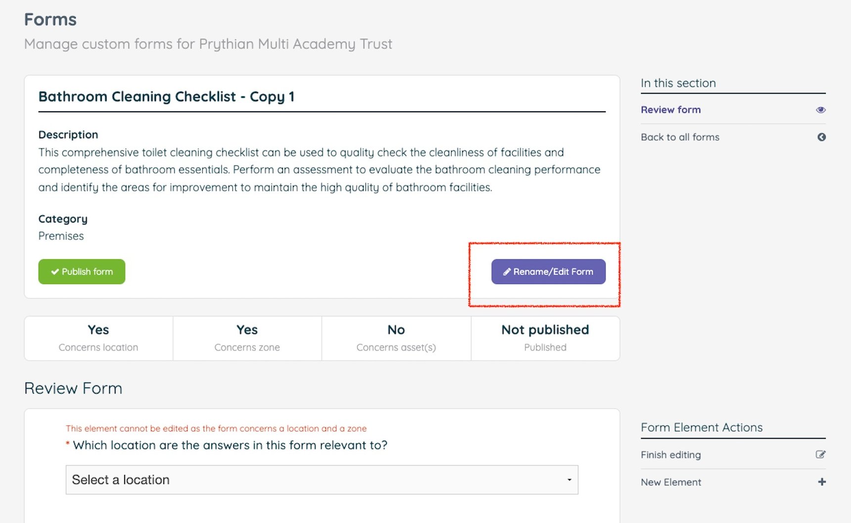 Can I edit an iAM form?