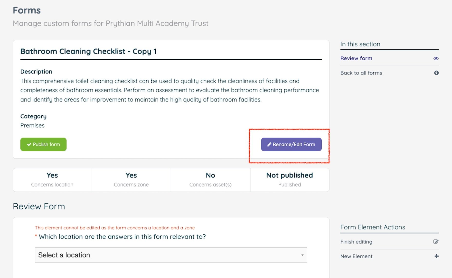 Can I edit an iAM form?